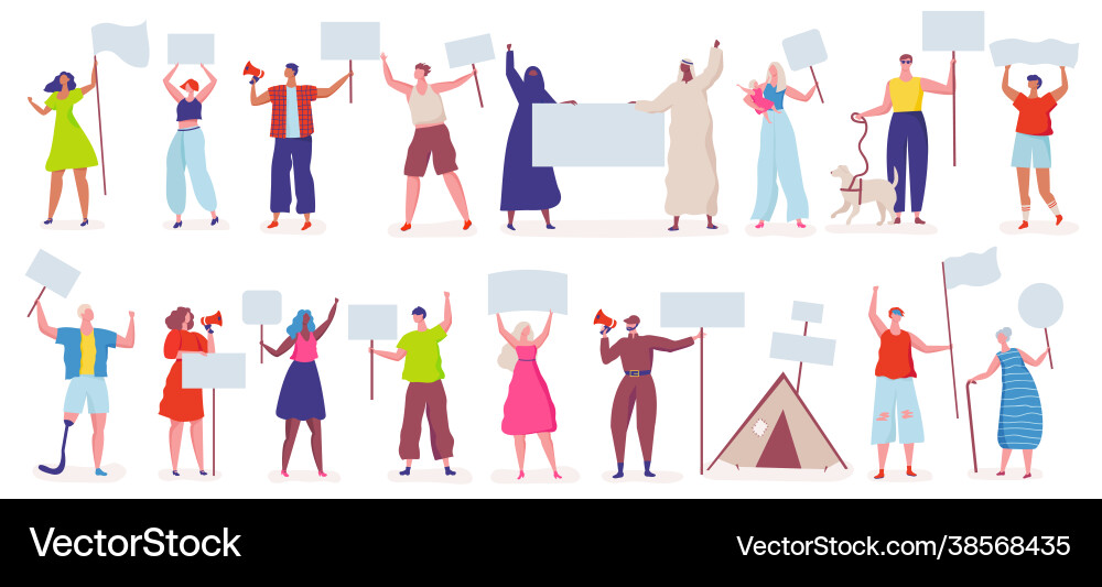 Protest Demonstration Banner Hold Royalty Free Vector Image