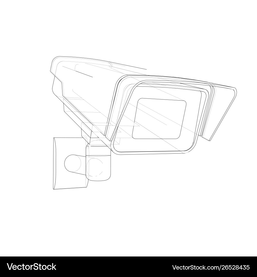 Wireframe CCTV Camera Royalty Free Vector Image