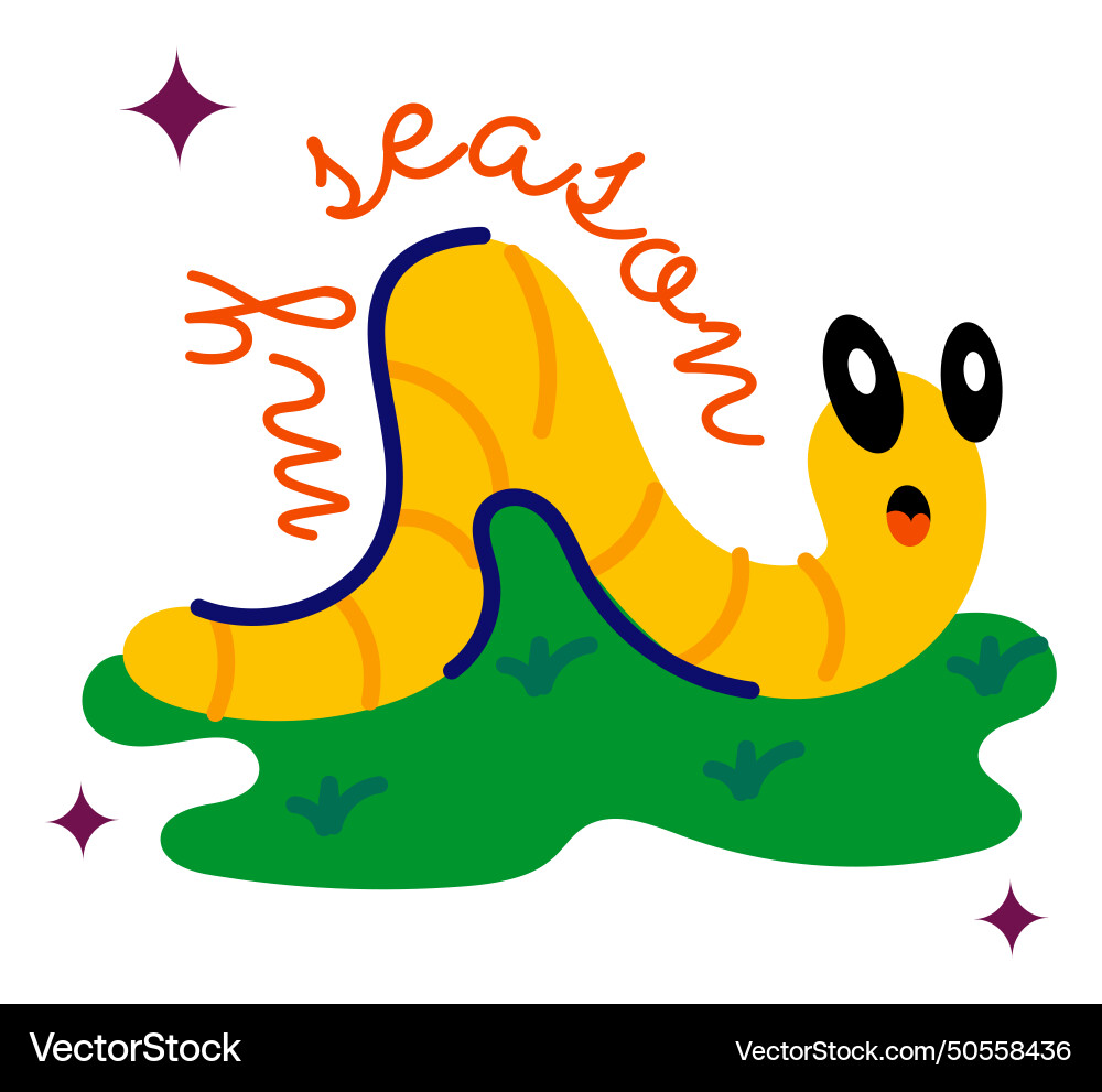 Cute worm Royalty Free Vector Image - VectorStock