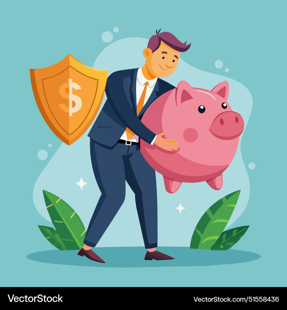 Financial risk assurance protect money from Vector Image