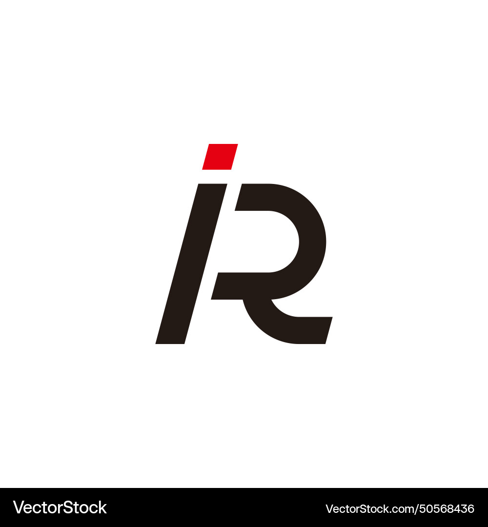 Letter ir simple dot line geometric logo Vector Image