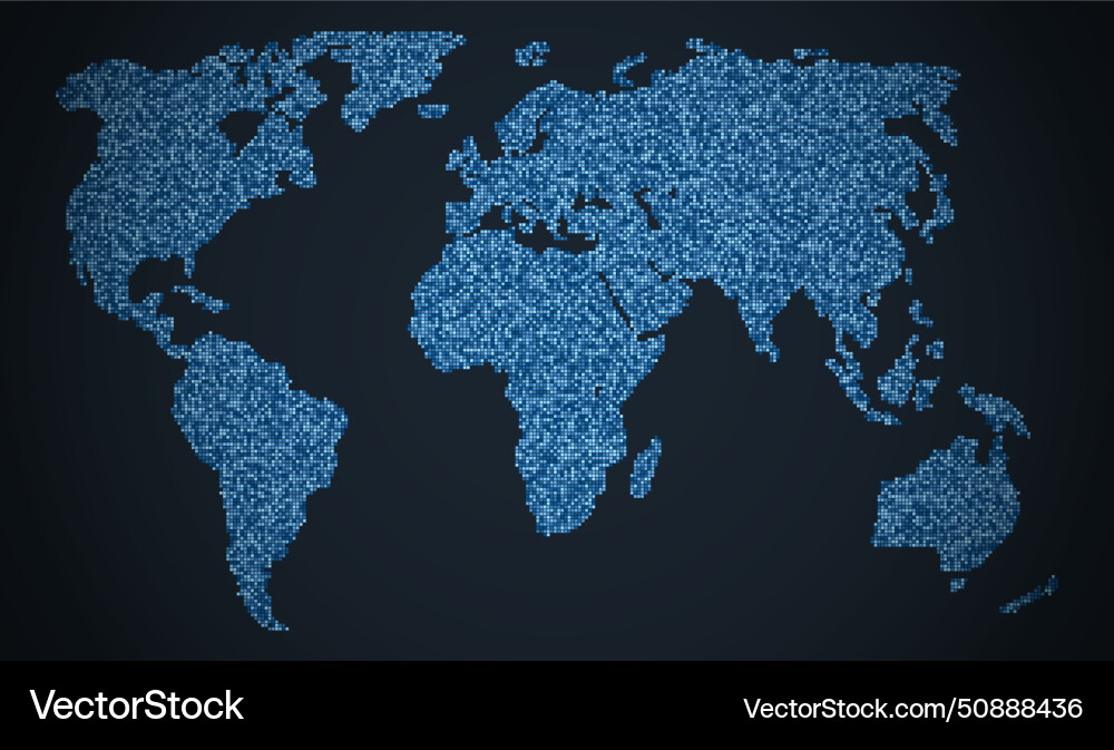 Mosaic map of the world Royalty Free Vector Image