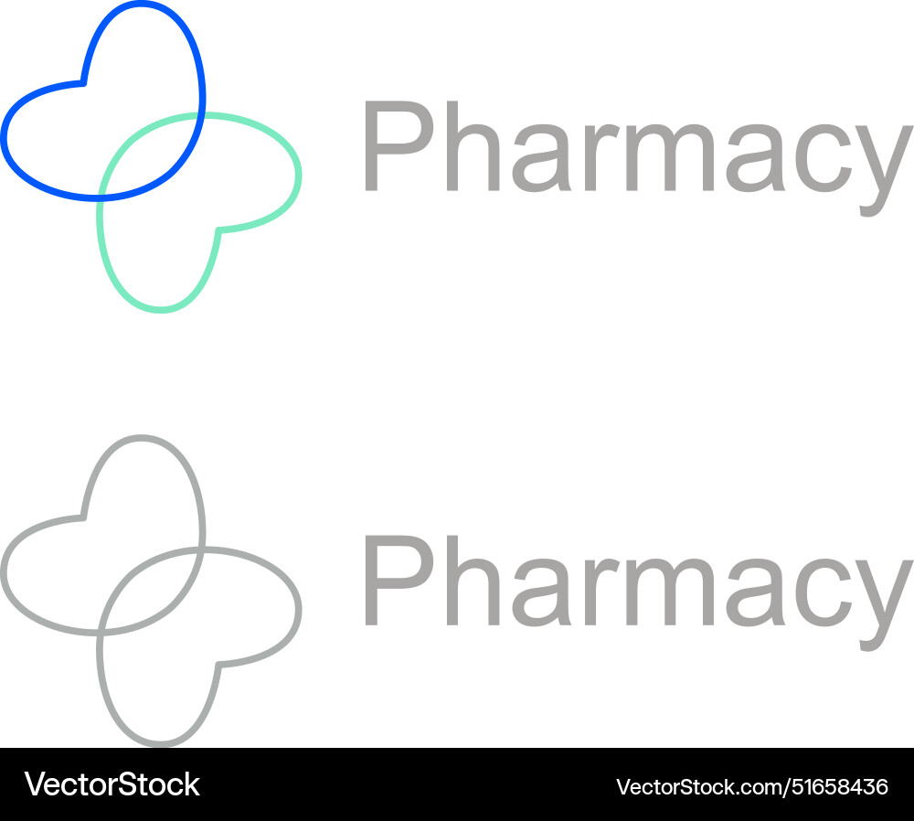 Pharmacy blue sign symbol logo Royalty Free Vector Image