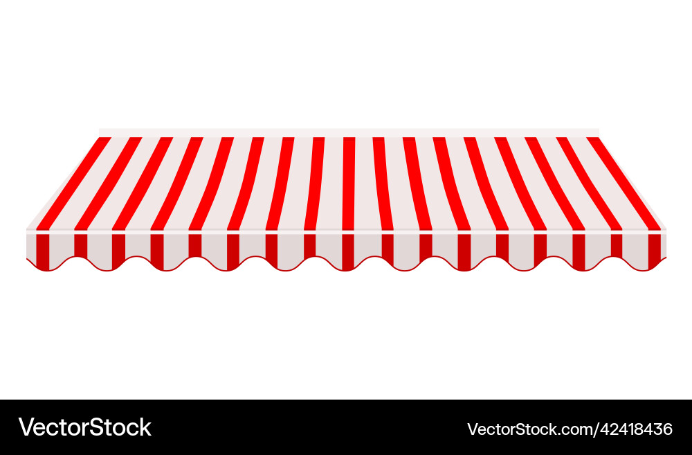 Red and white striped shopstore window awning Vector Image