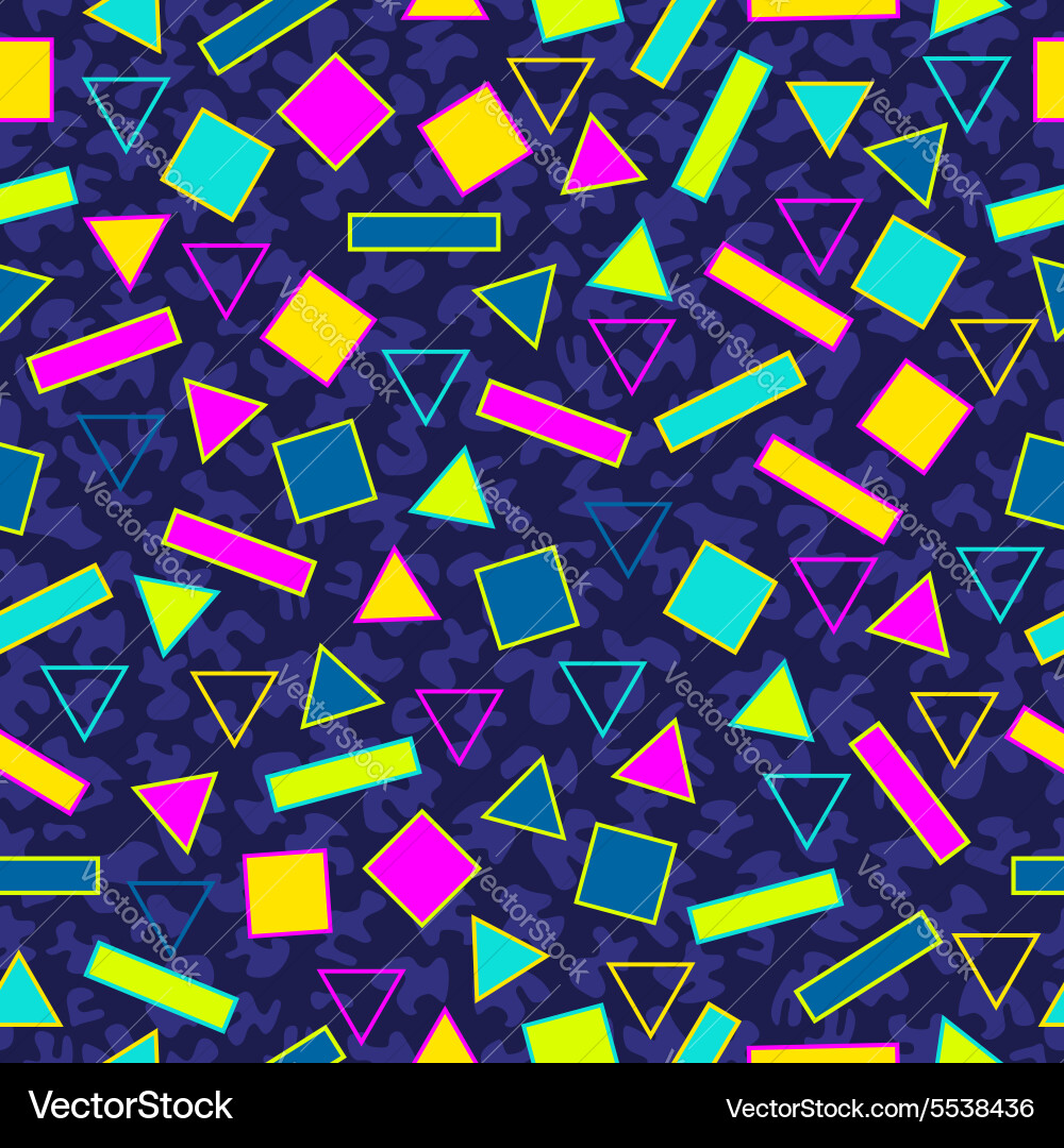 Retro 80s seamless pattern background Royalty Free Vector