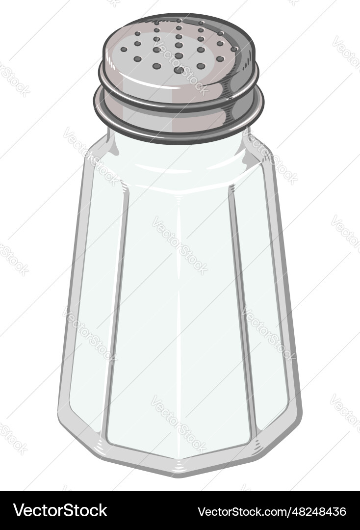 Salt shaker bottle seasoning container cartoon Vector Image