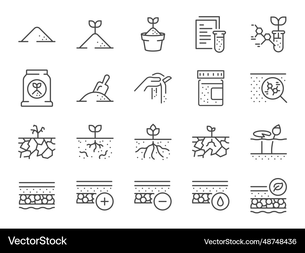Soil icon set Royalty Free Vector Image - VectorStock
