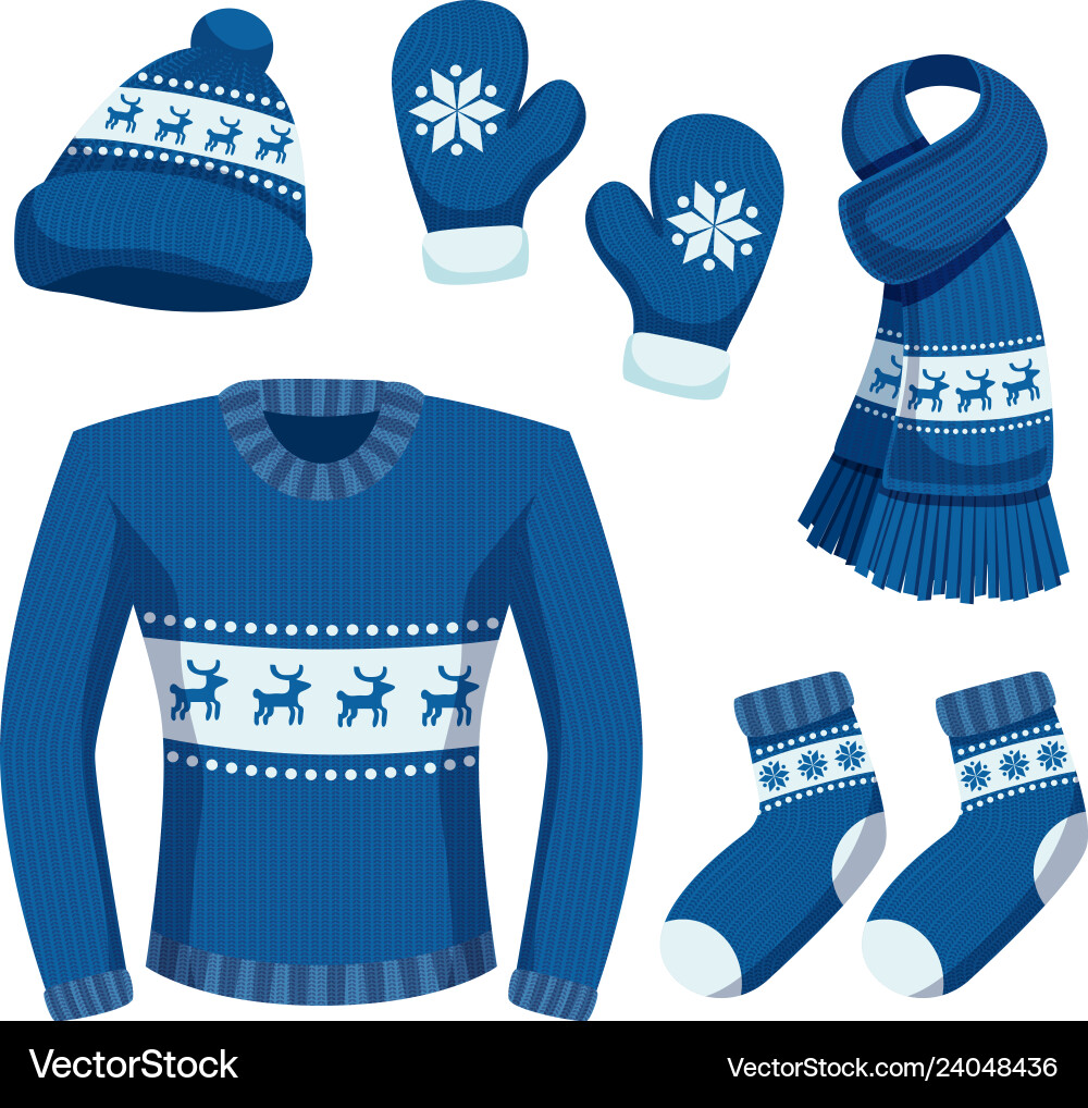 Sweater weather winter set Royalty Free Vector Image