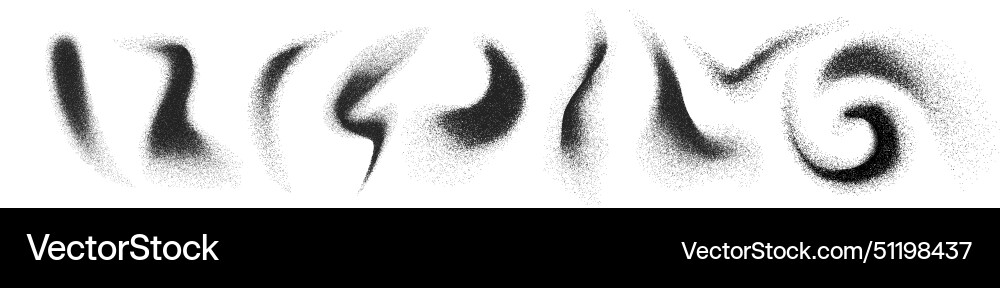 Abstract black particle swirls on a white Vector Image