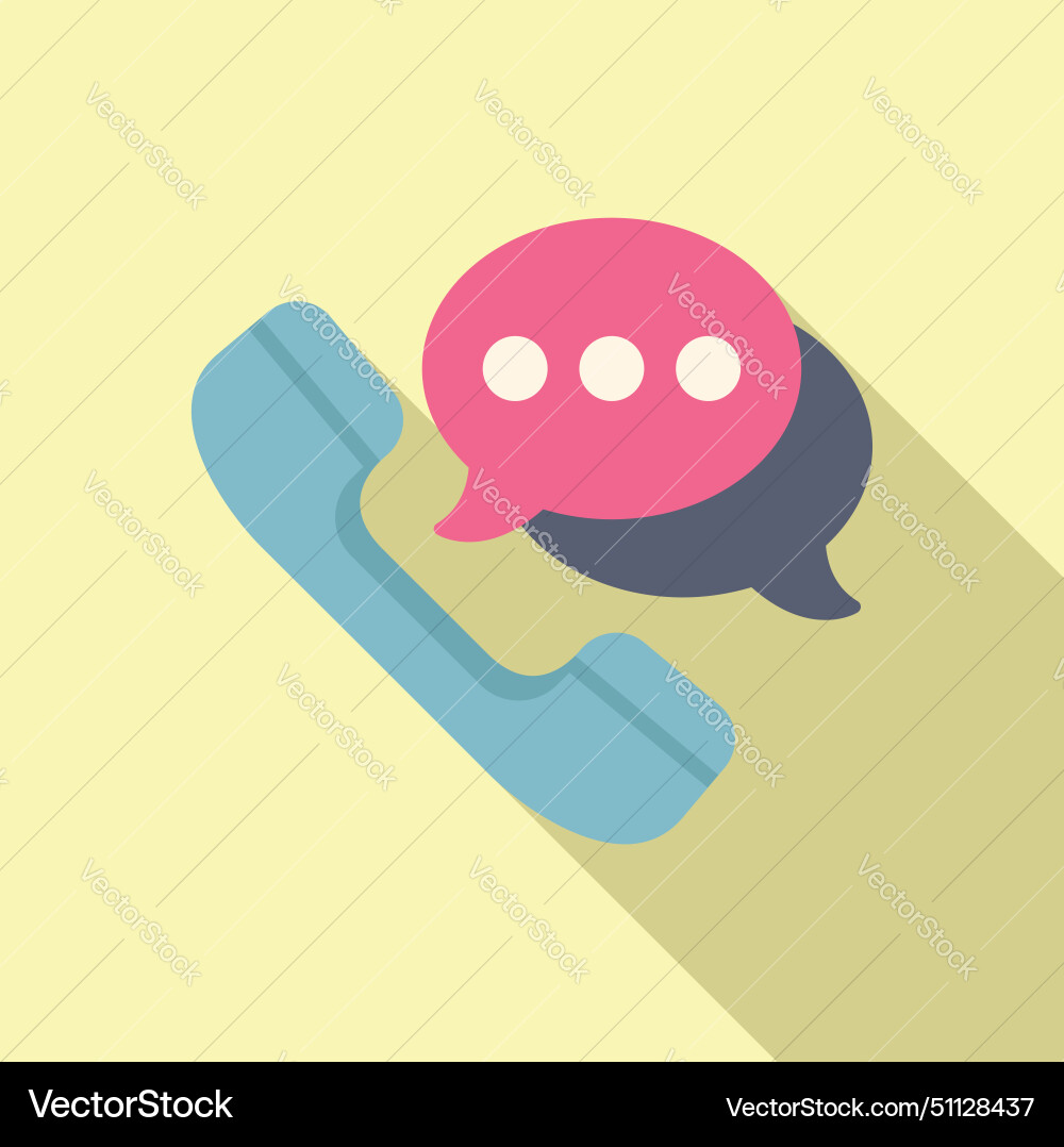 Call message support icon flat manual Royalty Free Vector