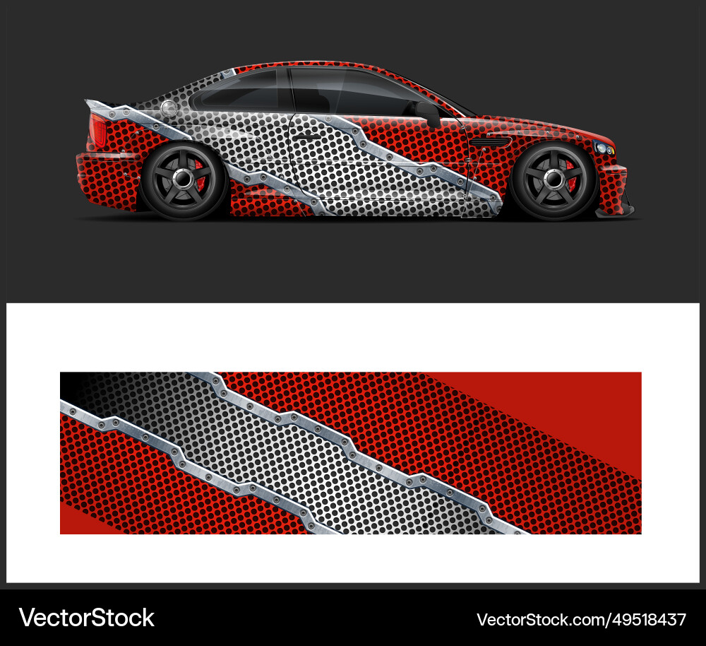 Car wrap decal vinyl racing graphics Royalty Free Vector
