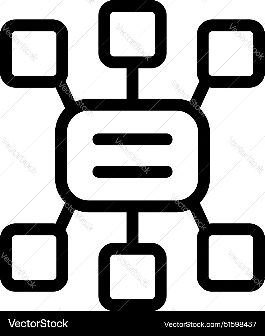 Central hub connecting multiple nodes representing Central hub connecting multiple nodes representing