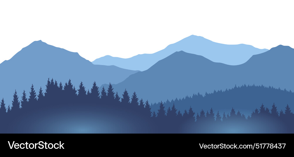 Foggy mountains landscape background smoky Vector Image