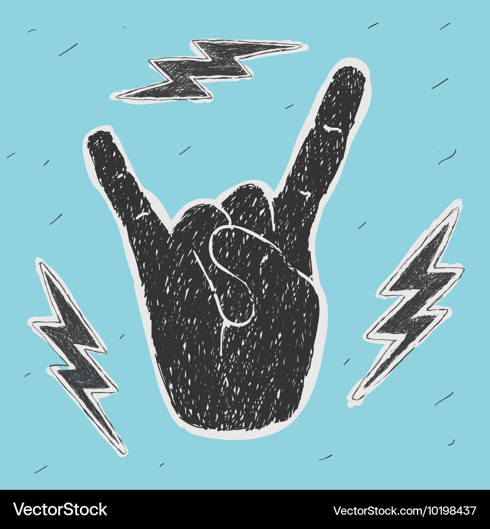 Hand symbol heavy metal Royalty Free Vector Image