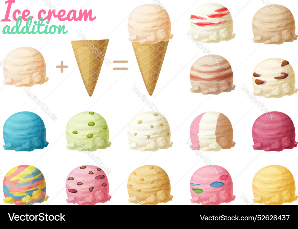 Ice cream icecream scoops Royalty Free Vector Image