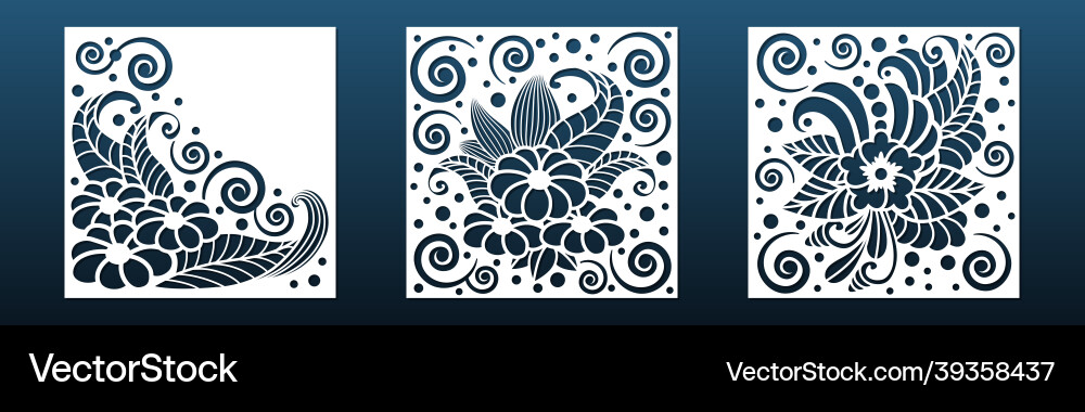 Laser Cut Panel Stencil - Decorative Cutout Vector Image