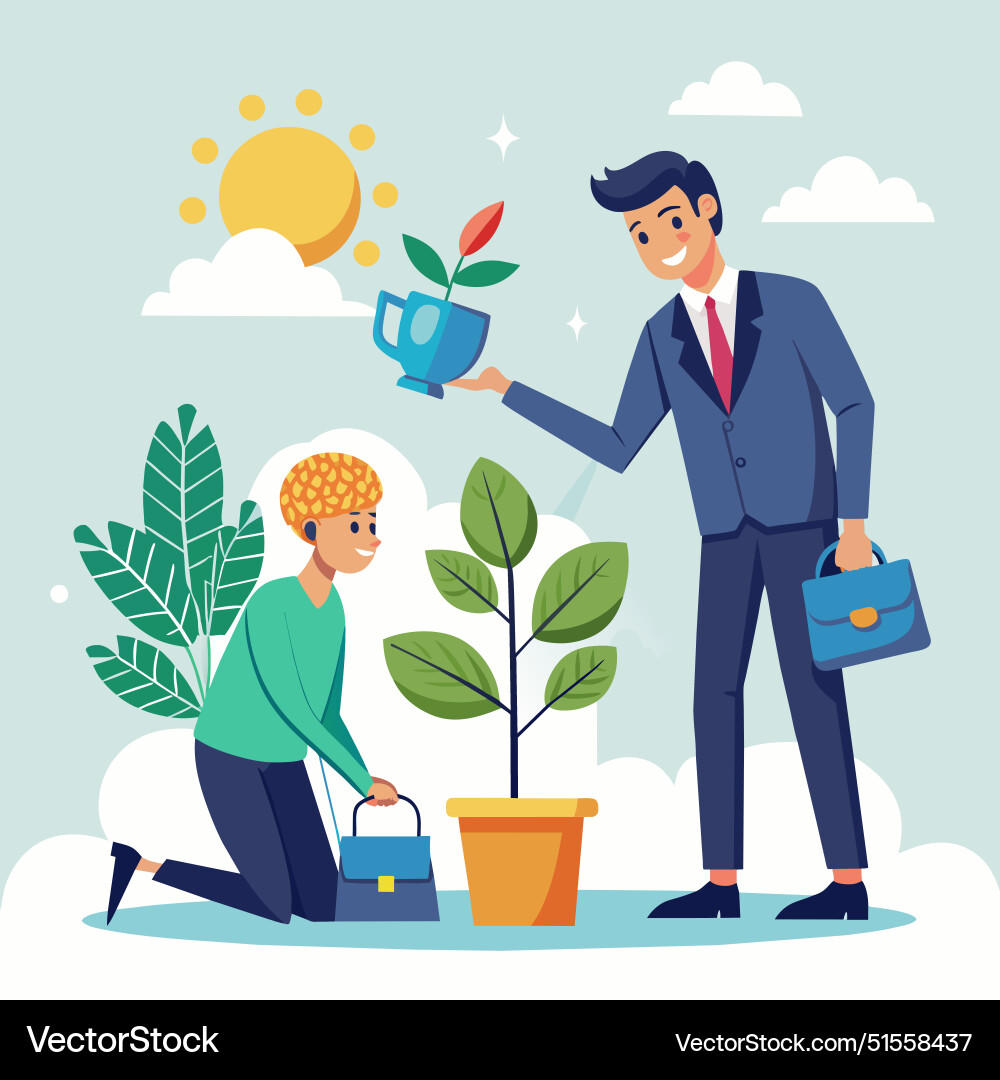 Mentor to help career growth coaching Royalty Free Vector