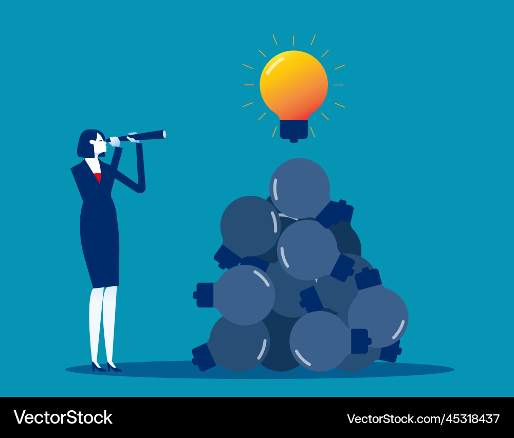 Person looking and finding idea develop project Vector Image