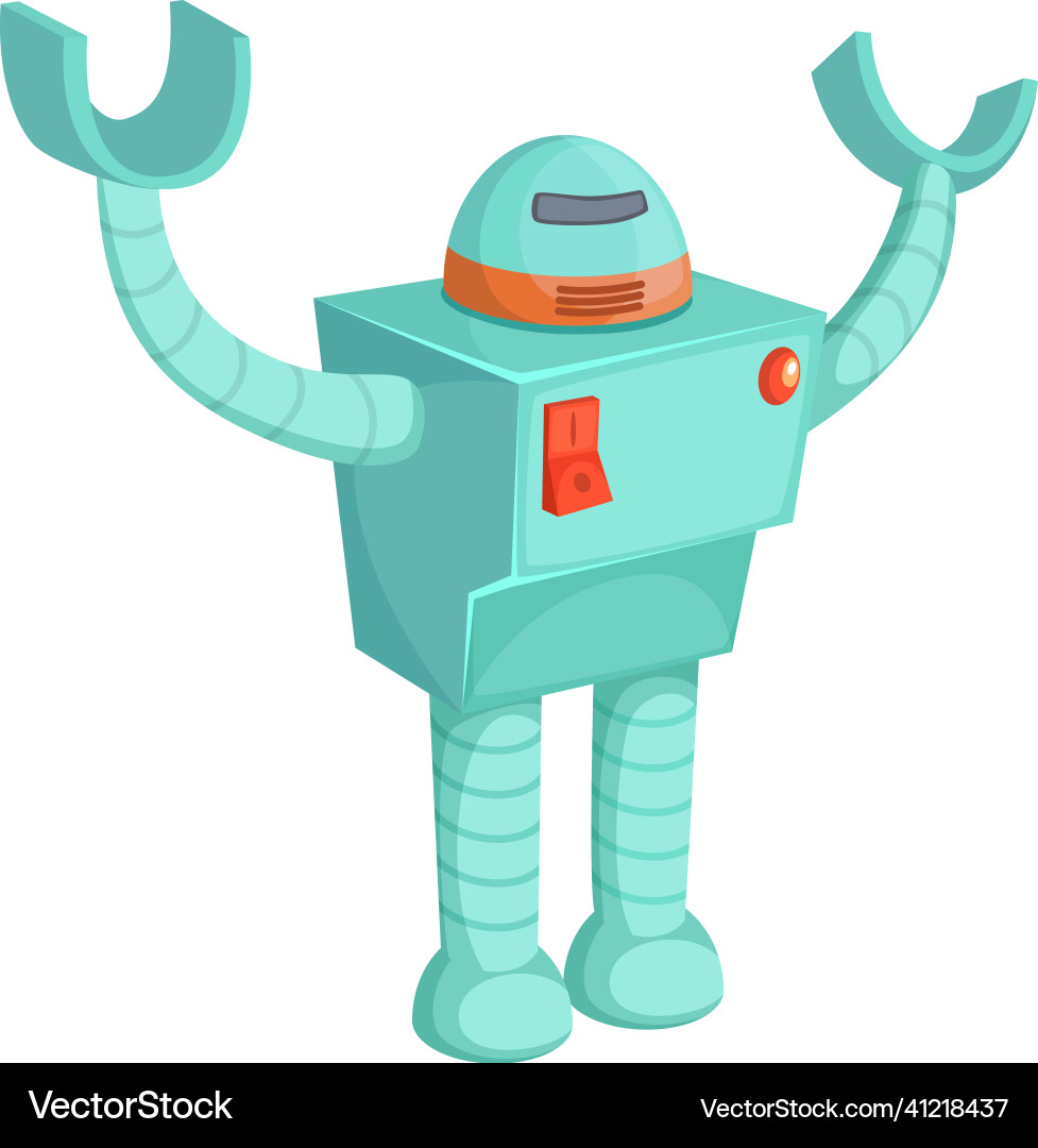 Plastic robot toy bot figure in cartoon style Vector Image
