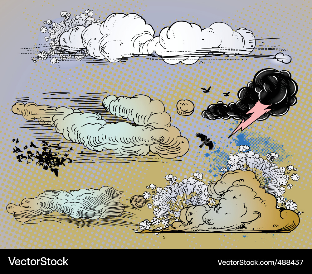 Set of clouds Royalty Free Vector Image - VectorStock