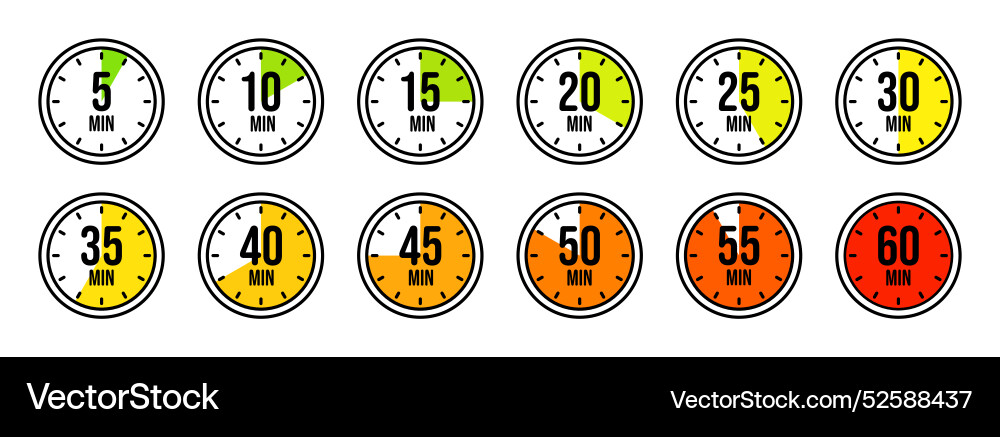 Stopwatch icons colorful simple chronometer time Vector Image
