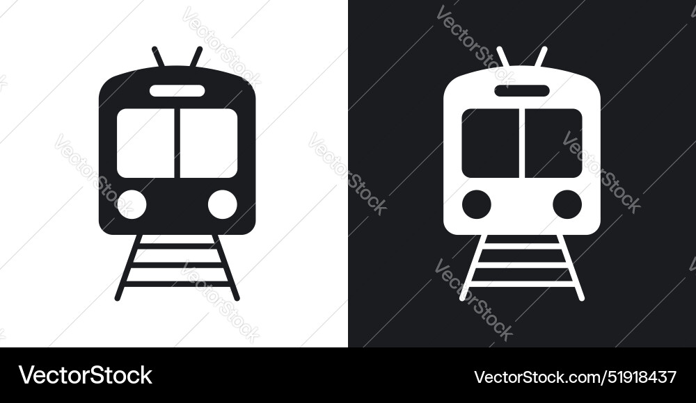 Train icon set in solid black and white color Vector Image