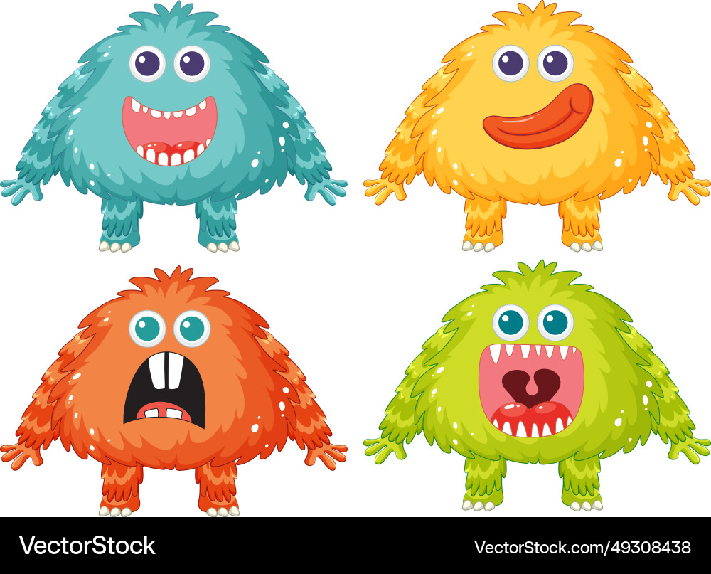 Adorable cartoon alien monster character Vector Image