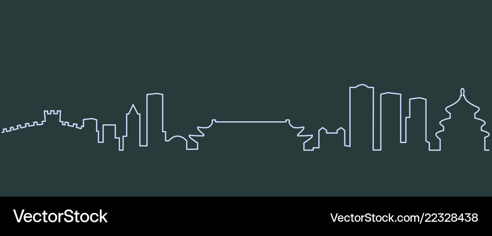 Beijing single line skyline Royalty Free Vector Image
