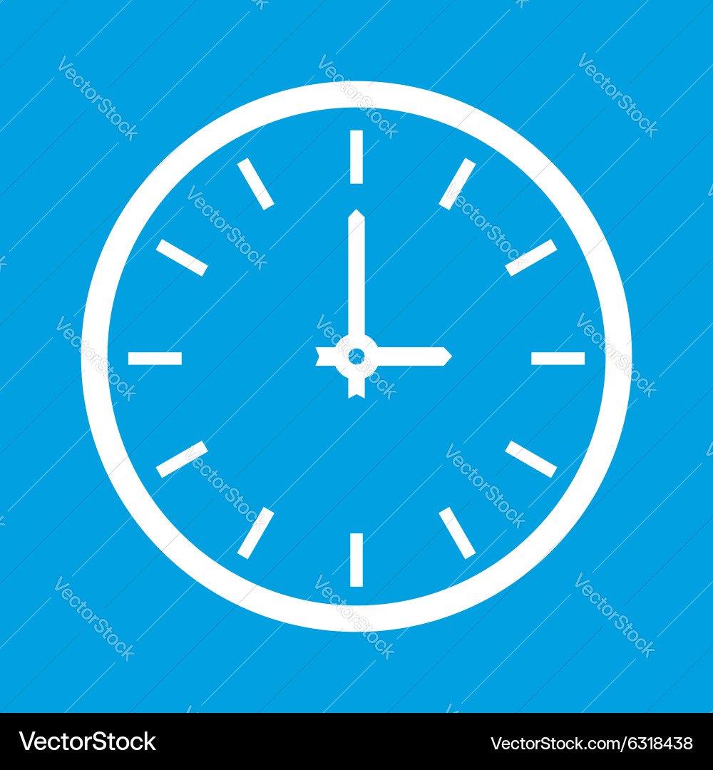 Uhr weißes Symbol Lizenzfreies Vektorbild - VectorStock