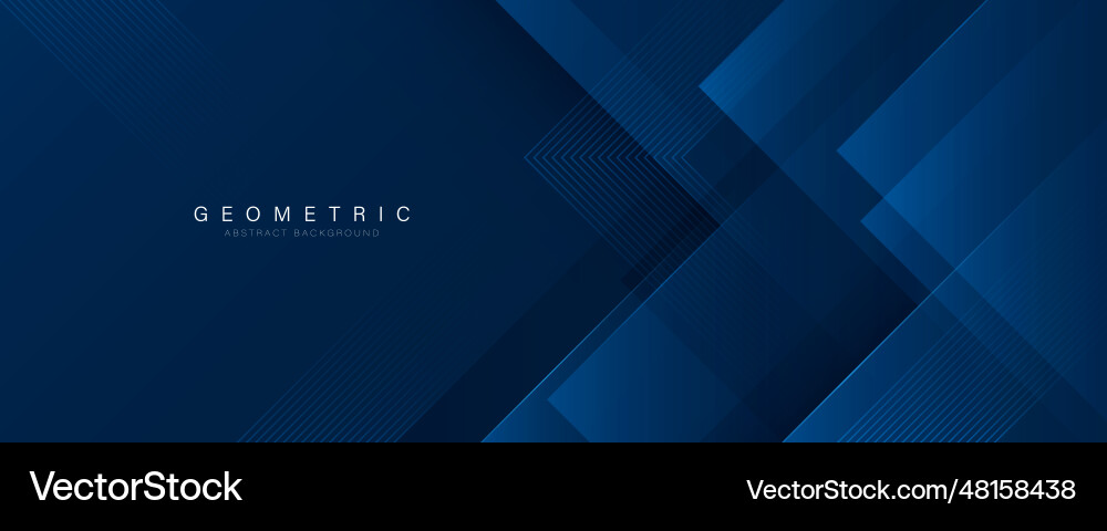 Dark blue abstract background with geometric Vector Image