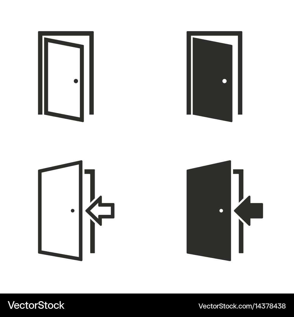 Door icons set Royalty Free Vector Image - VectorStock