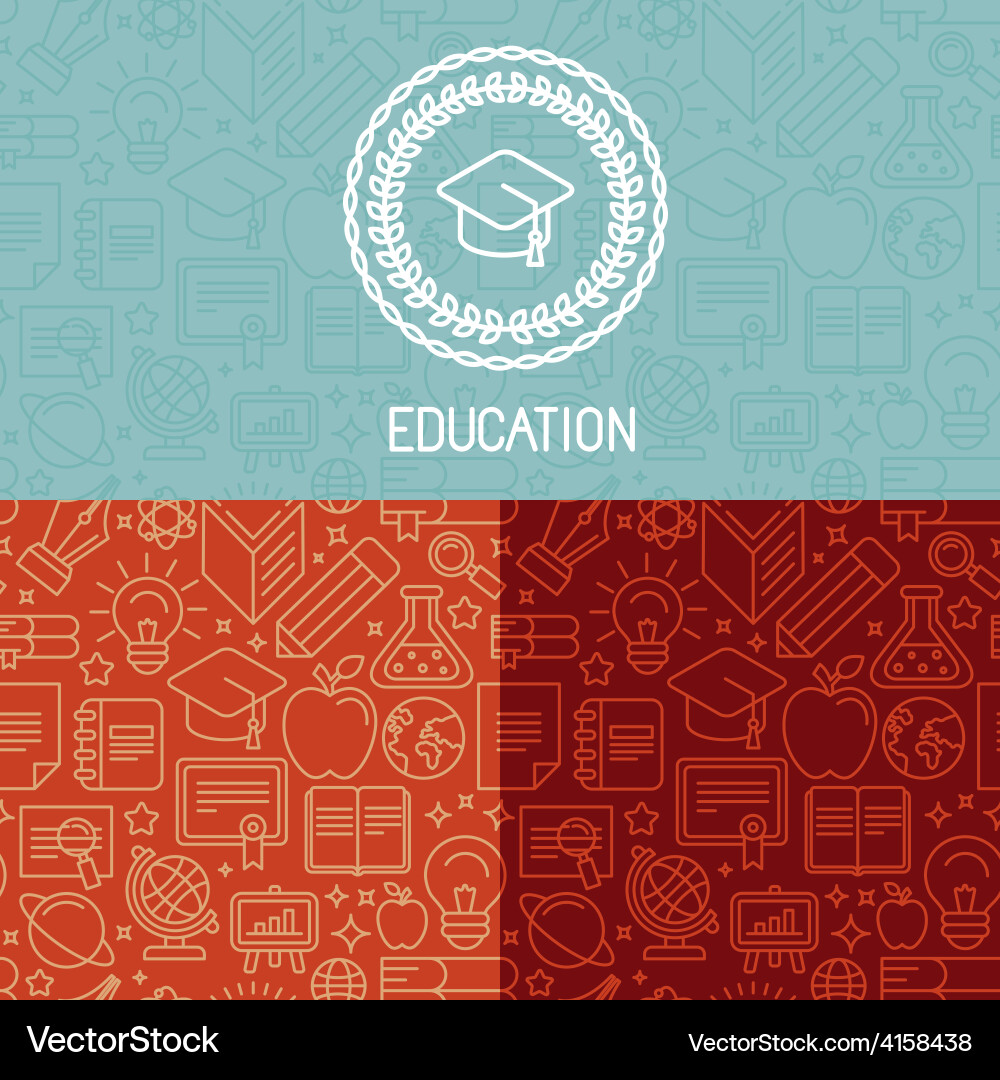 Educational Line Art Pattern Royalty Free Vector Image