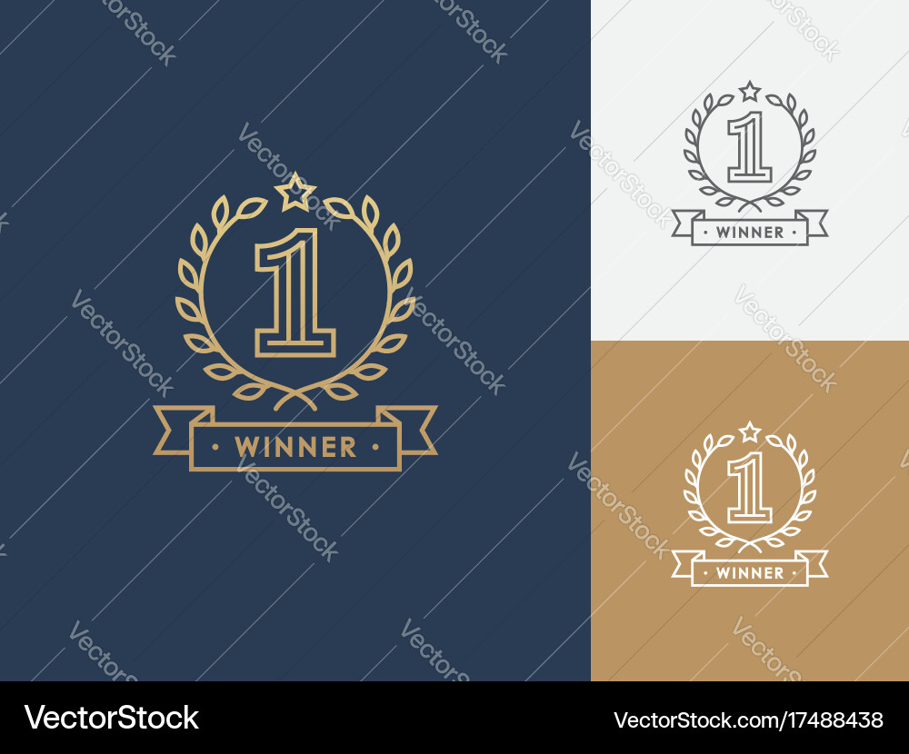 Elegant Number One Emblem Royalty Free Vector Image
