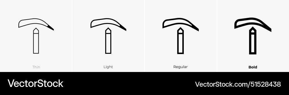Eyebrow pencil icon thin light regular and bold Vector Image