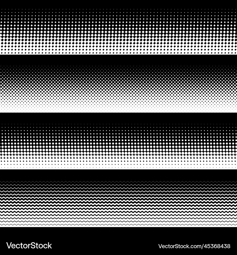Four seamless lines halftones Royalty Free Vector Image