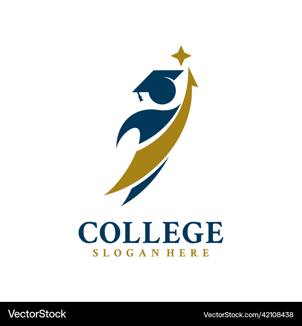 Graduate hat and college student logo education Vector Image
