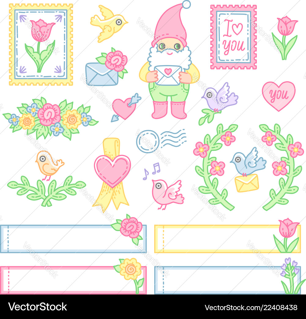 Postal design set Royalty Free Vector Image - VectorStock