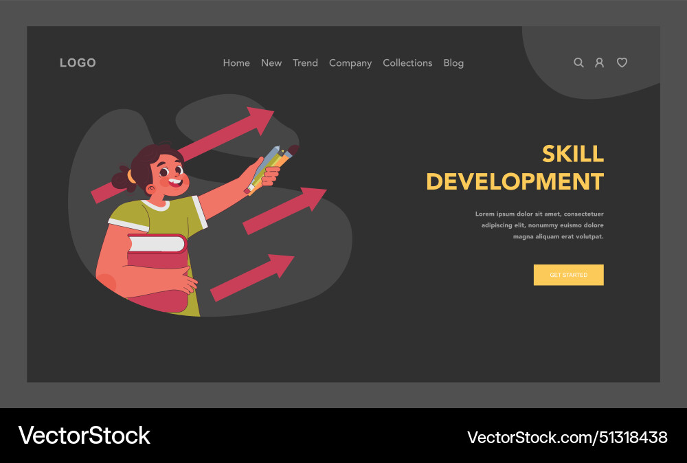 Skill development concept flat Royalty Free Vector Image