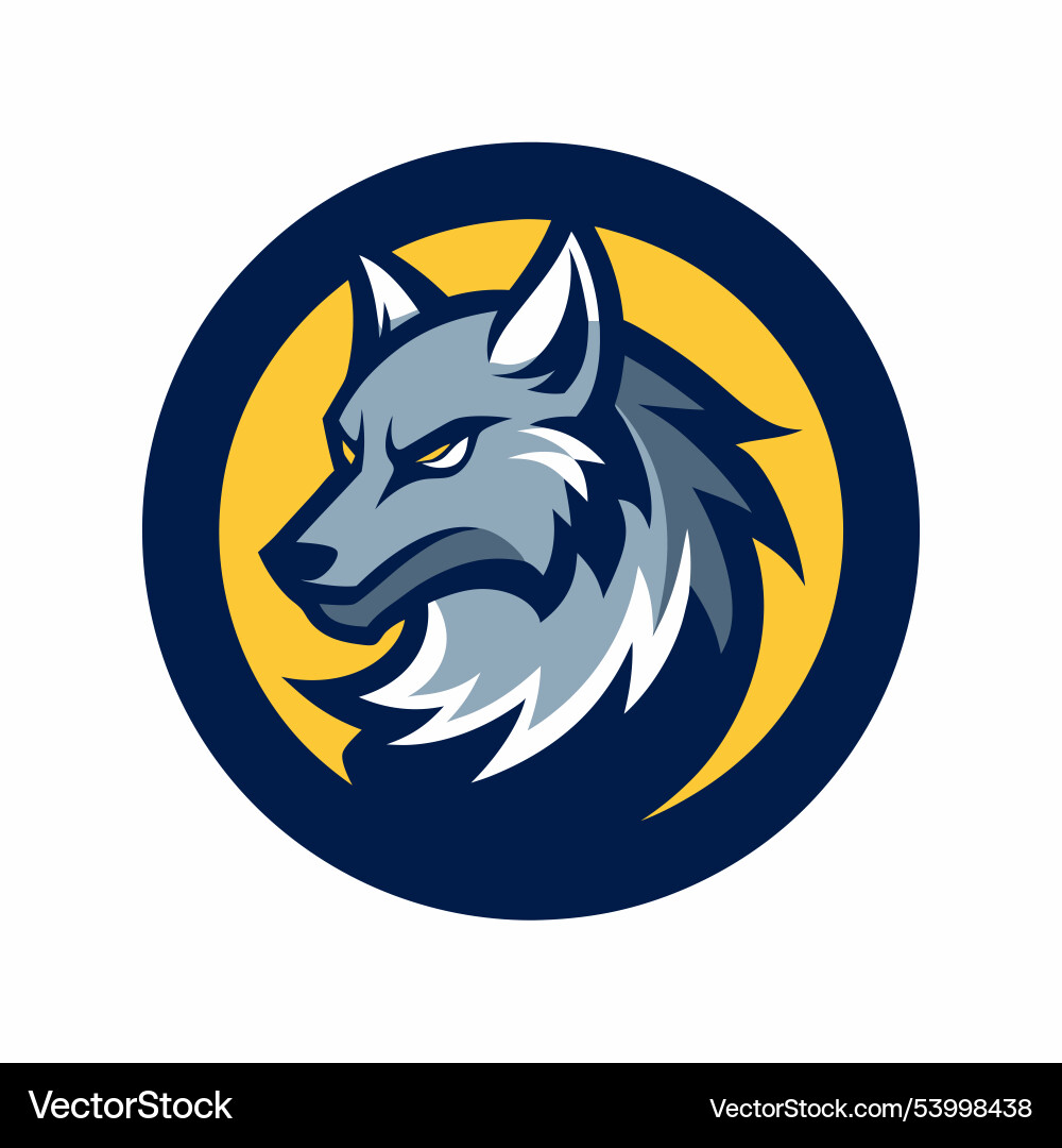 Strong wolf in circle mascot logo design Vector Image