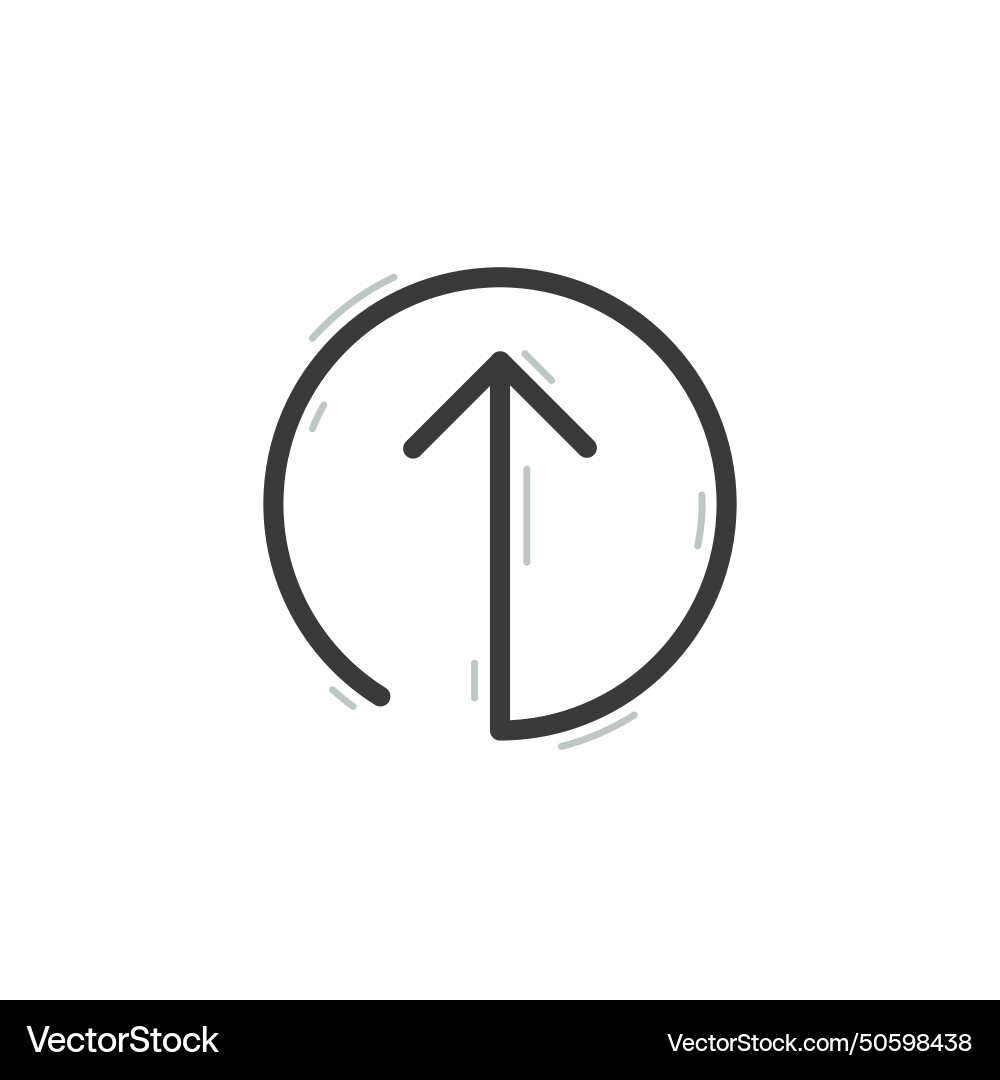 Up key icon arrow isolated on white Royalty Free Vector