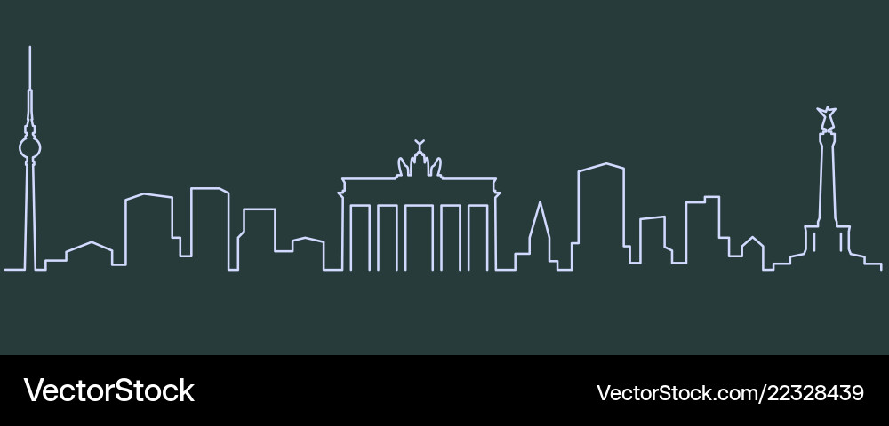 Berlin single line skyline Royalty Free Vector Image