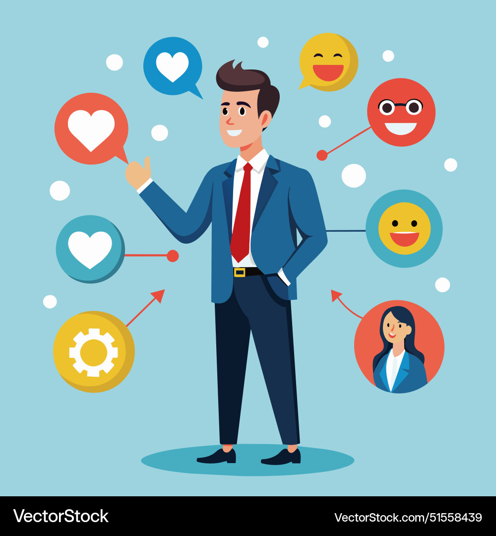 Customer engagement emotional connection between Vector Image