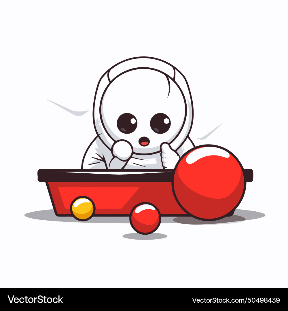 Cute astronaut train character cartoon Royalty Free Vector