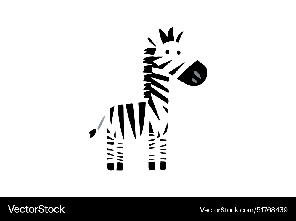 Cute zebra cartoon isolated on white background – Free Vector | VectorStock
