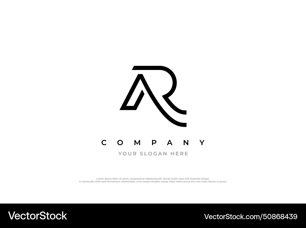 Elegant AR Monogram Logo Royalty Free Vector Image