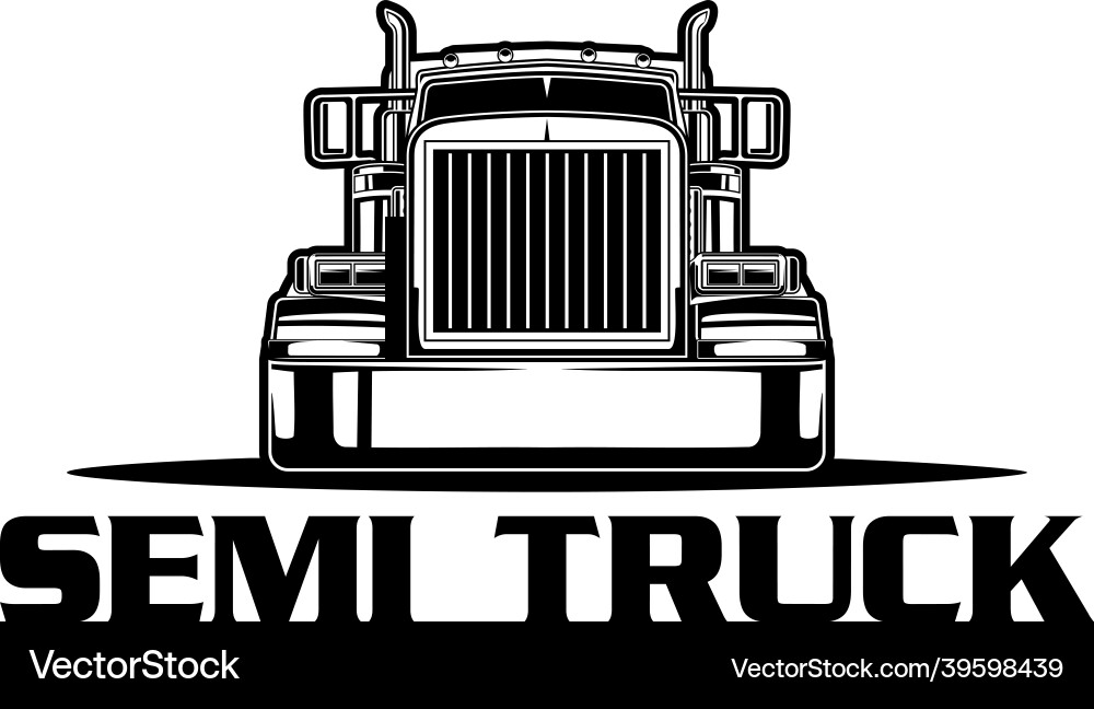 Semi Vrachtwagen Voorkant Vector Truck Front Stock Illustrations