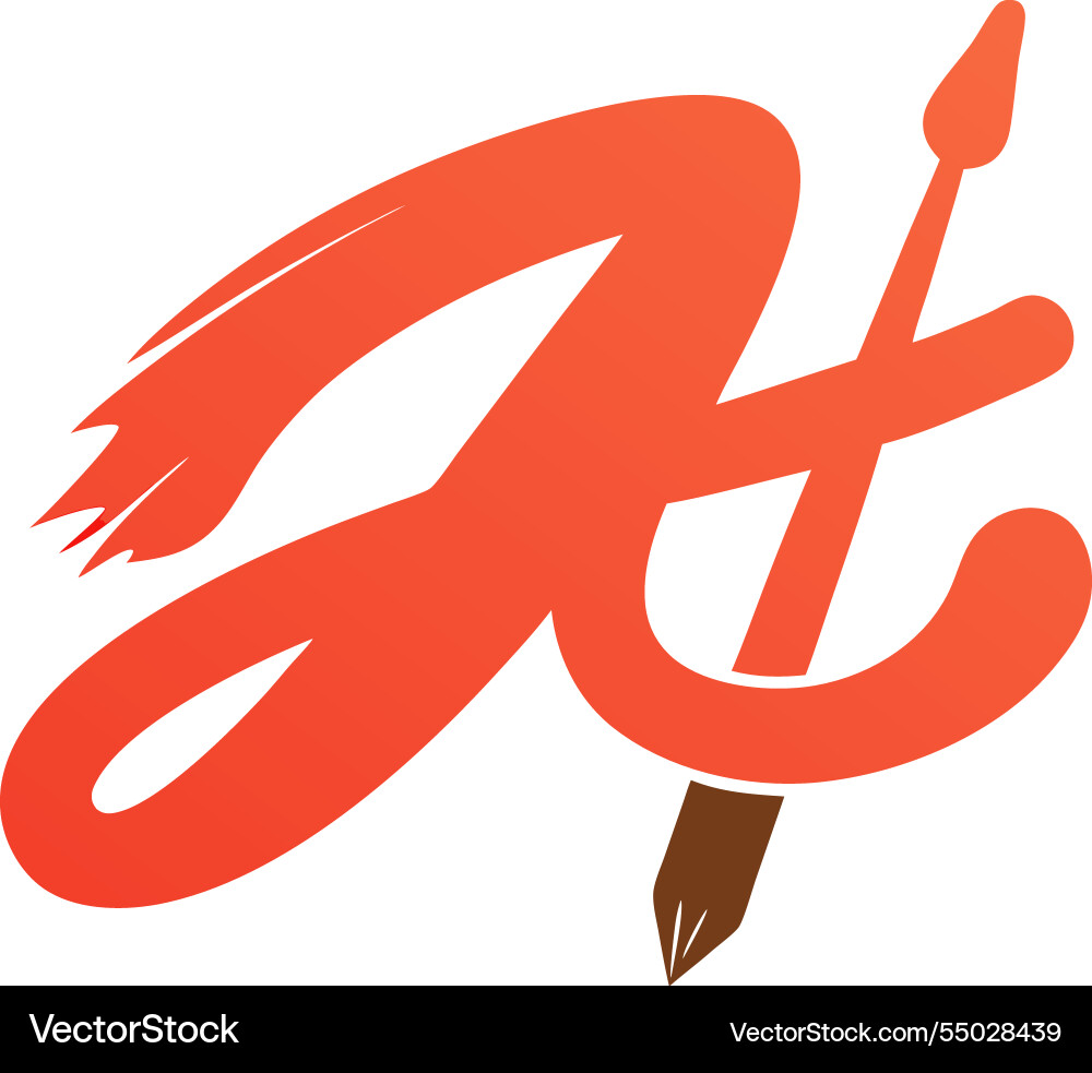 Stylized letter a calligraphy-inspired logo Vector Image