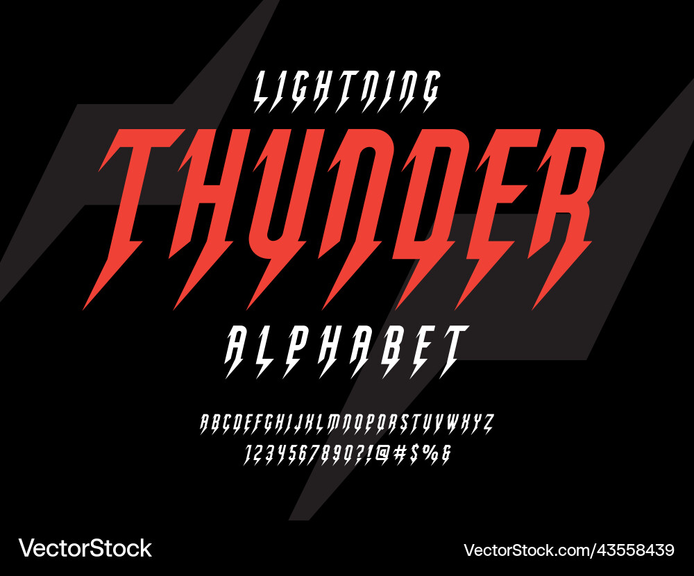 Thunderbolt Font - Lightning Style – Royalty-Free Vector | VectorStock