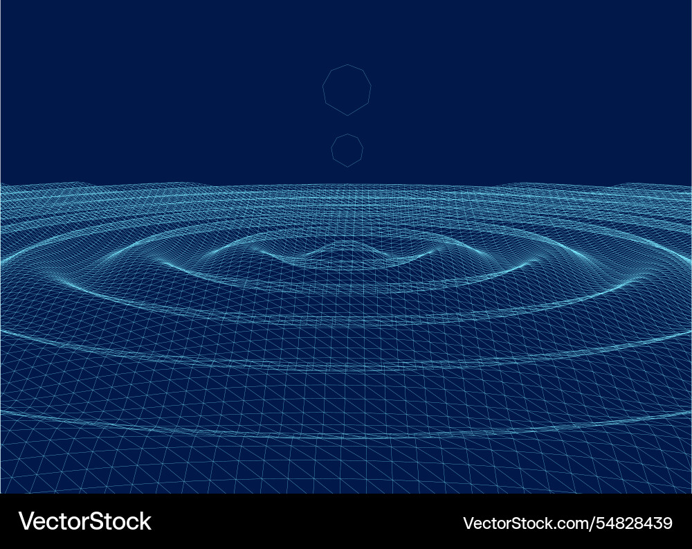 Water splash wireframe 3d Royalty Free Vector Image