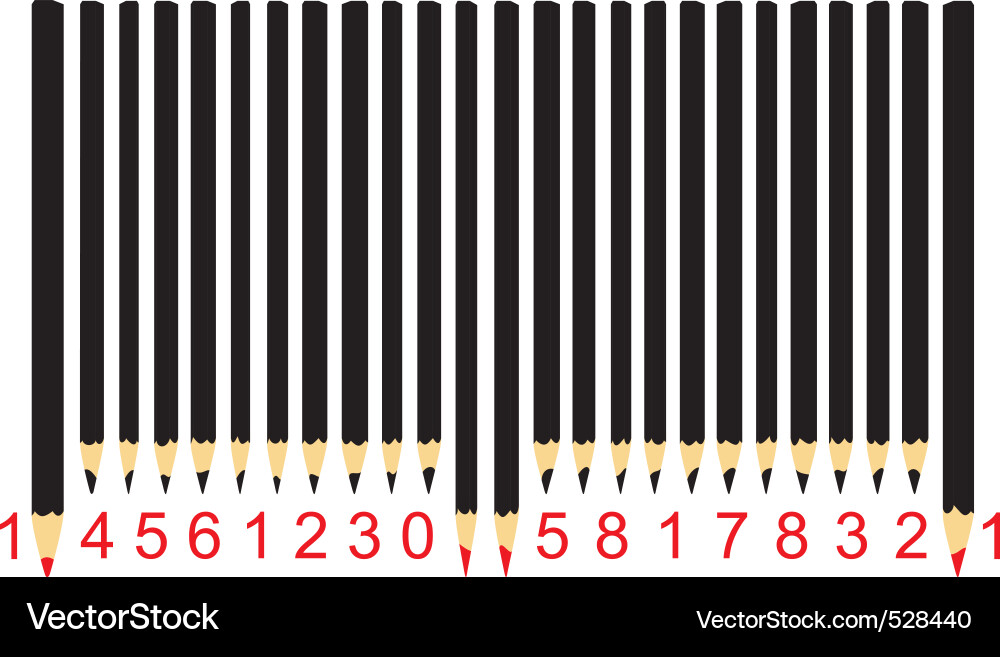 Black pencil barcode Royalty Free Vector Image